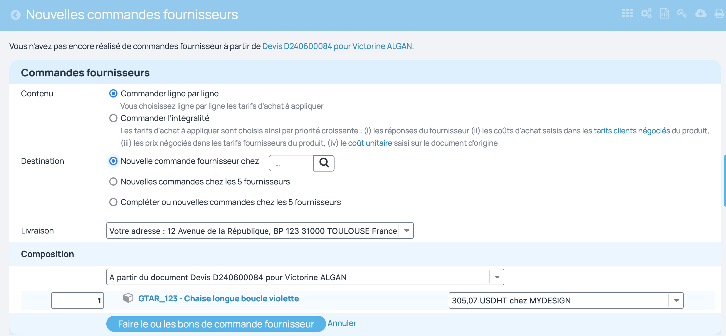 Comment transformer un devis en commande fournisseur ? - incwo